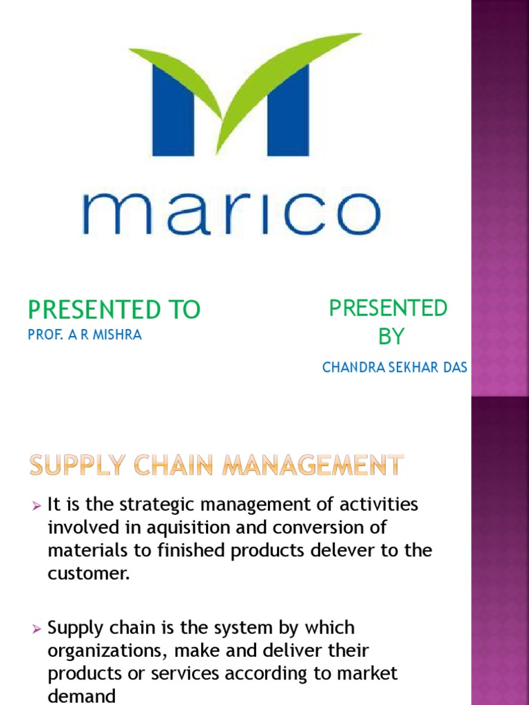 MARICO | PDF | Supply Chain | Supply Chain Management
