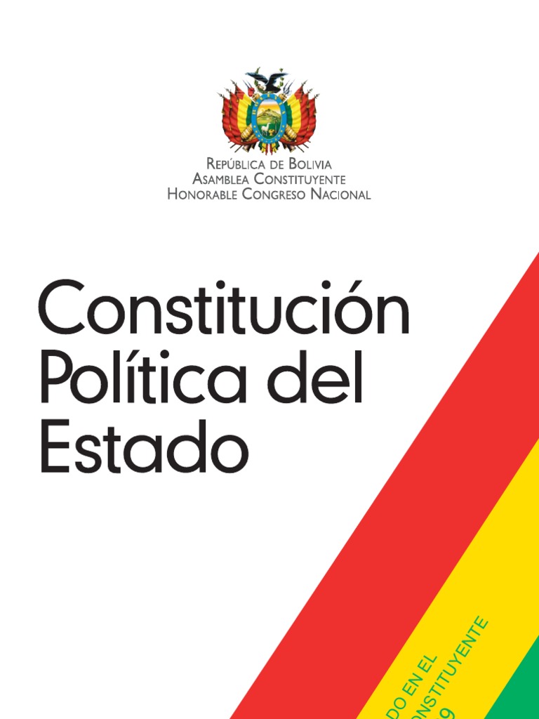 Nueva Constitución Política Del Estado Plurinacional de Bolivia | PDF ...