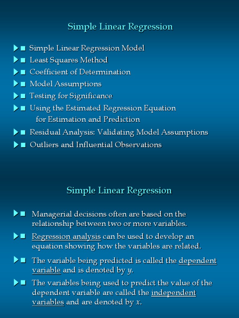 An In-Depth Explanation of Simple Linear Regression Analysis | PDF ...