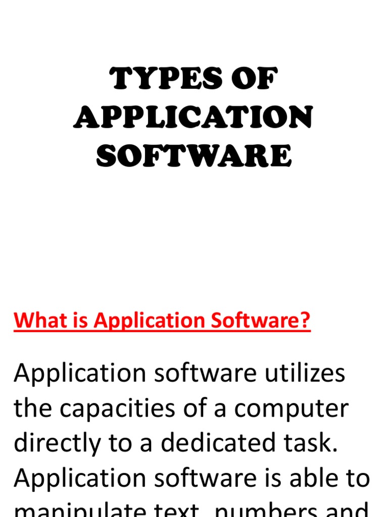 Types of Application Software | PDF | Technology & Engineering