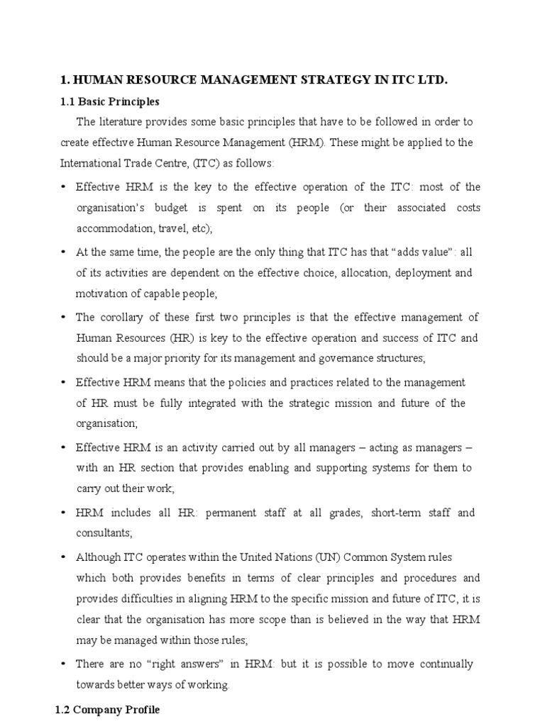 ITC HR Strategy Analysis | PDF | Human Resource Management | Competence ...