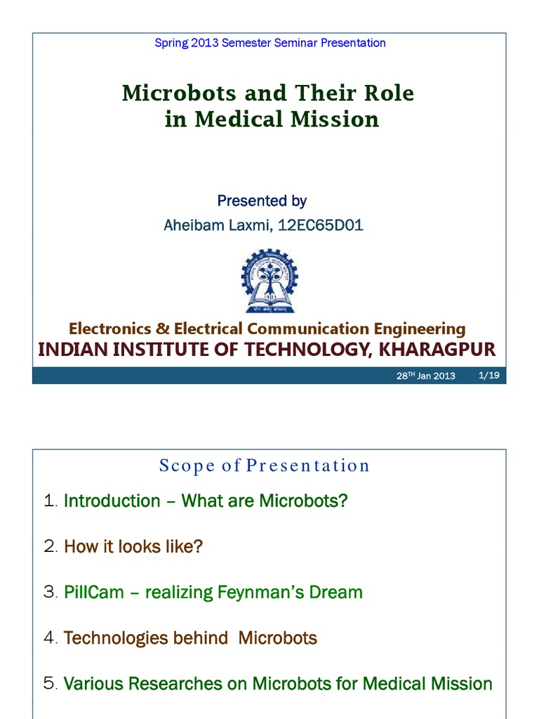 Microbots and Their Role in Medical Mission' | PDF | Technology ...