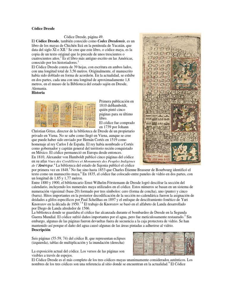 Códice Dresde: Historia y Contenido | PDF | Pueblos mayas | Mesoamérica
