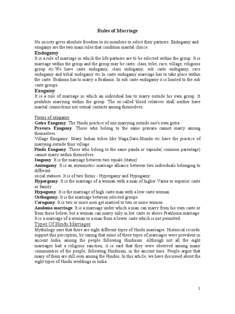 Types of Marriages | Download Free PDF | Kinship | Marriage