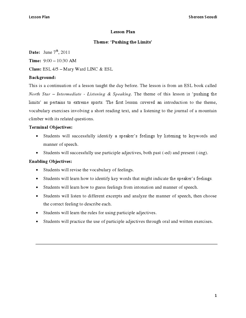 Lessopn Plan Practicum June11 | PDF | Lesson Plan | Adjective