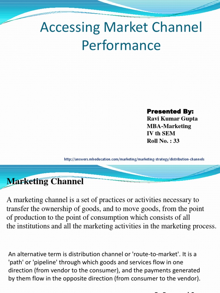 Assessing Marketing Channel Performance | PDF | Distribution (Business ...