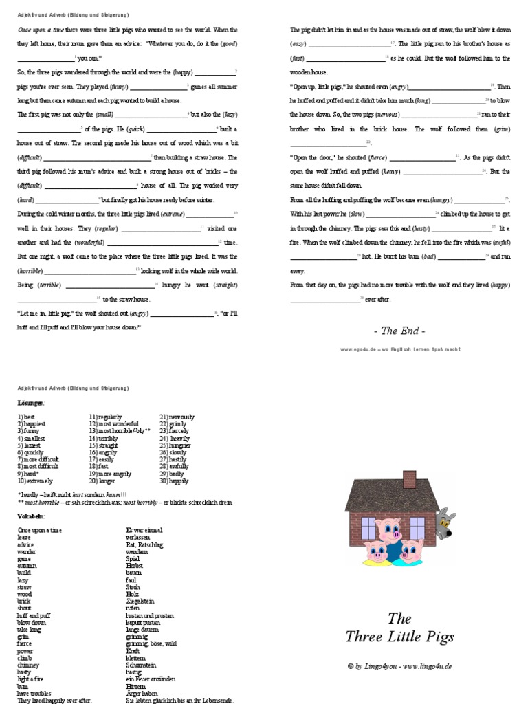ESL Stories: Three Little Pigs | PDF | Home & Garden