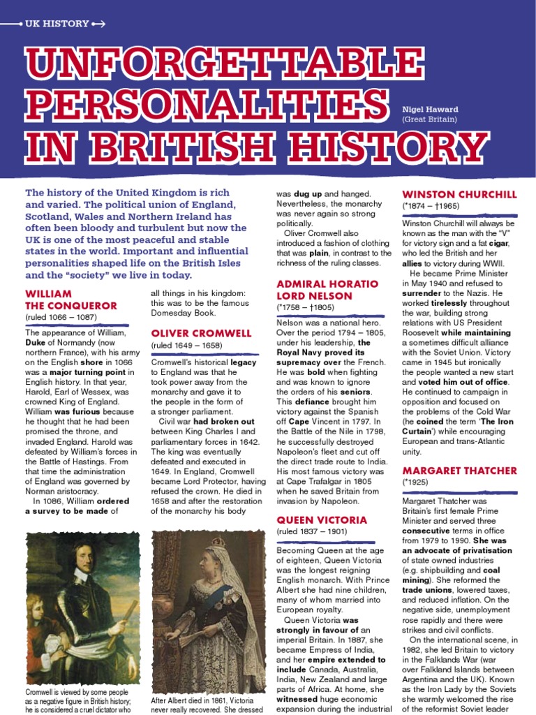 Key Figures in UK History | PDF | Margaret Thatcher | United Kingdom