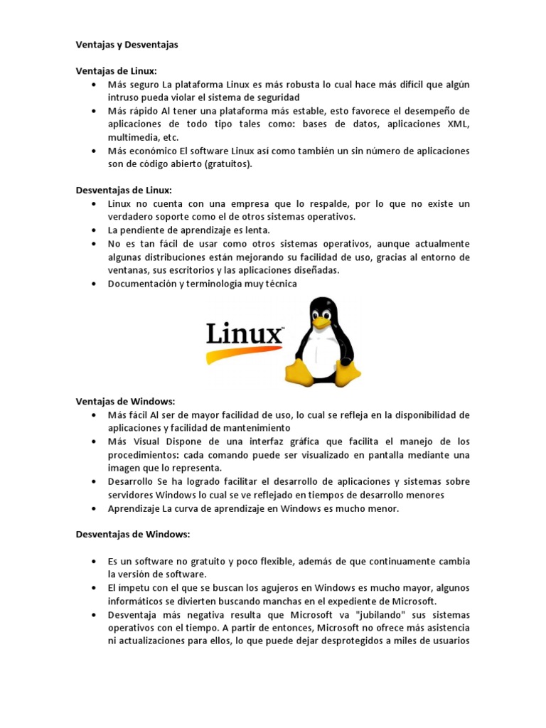 Sistemas Operativos Ventajas y Desventajas | PDF | Mac OS | Microsoft ...