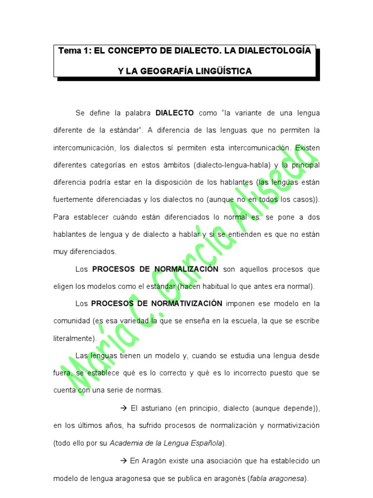 Introducción El Concepto de Dialecto | PDF | Dialecto | Los símbolos