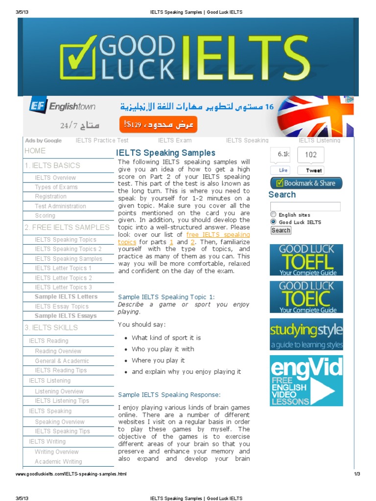 Ielts Speaking Format Ielts Pinterest