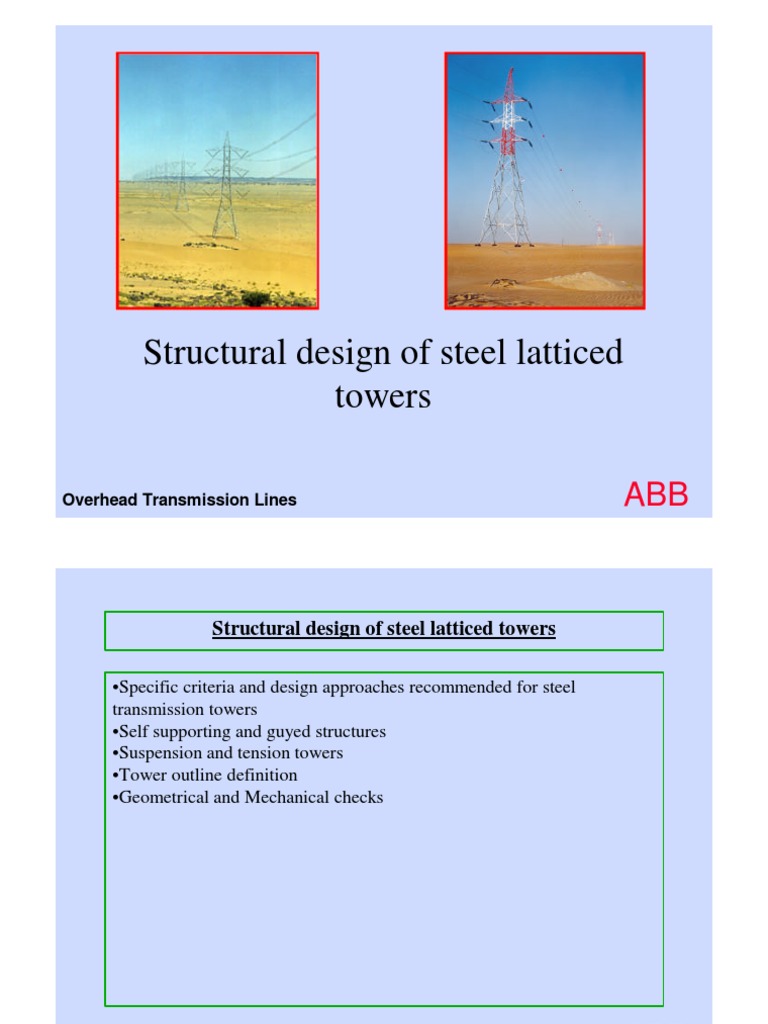 Structural Design of Steel Latticed Towers | PDF | Electric Power ...