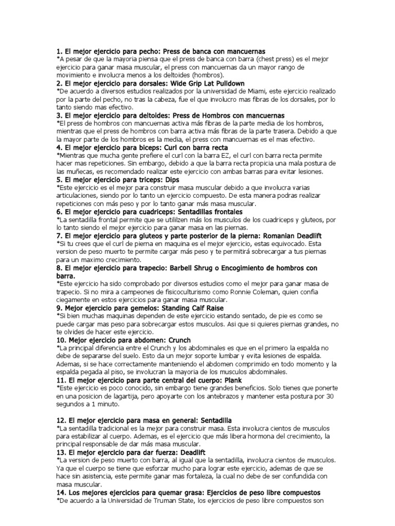 Ejercicios Con Fotos | PDF | Ejercicio físico | Músculo