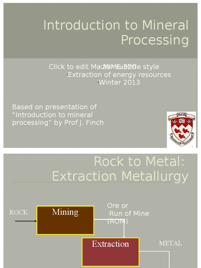 Mineral Processing Overview and Steps | PDF | Mill (Grinding ...