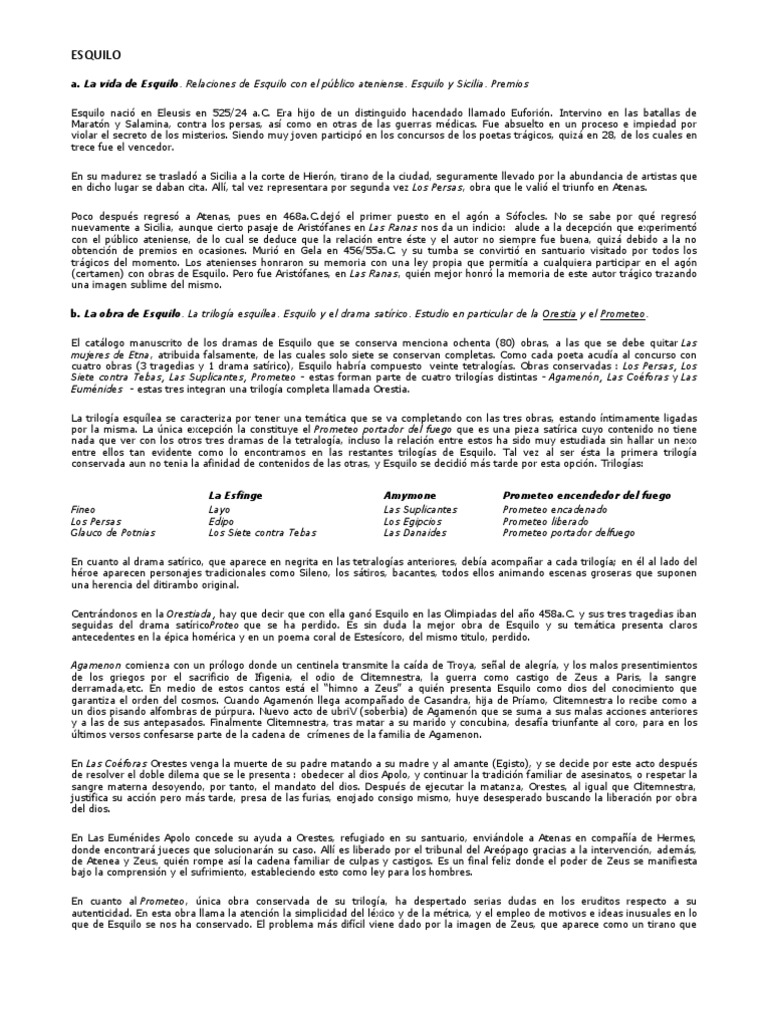 El Drama de Esquilo | PDF | Tragedia griega | Esquilo