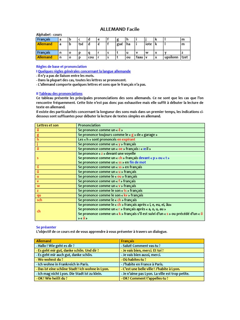 Cours Allemand Facile PDF | PDF