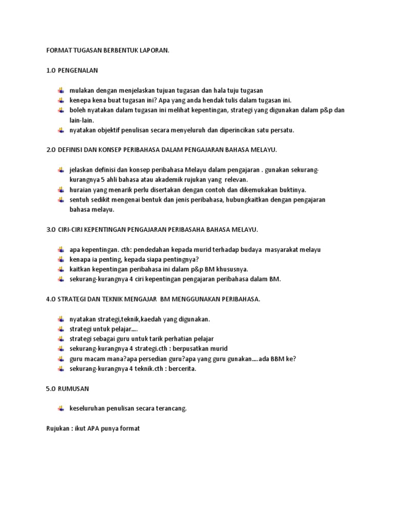 Format Tugasan Berbentuk Laporan | PDF