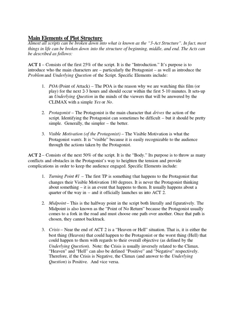 Main Elements of Plot Structure | PDF | Romeo And Juliet | Characters ...