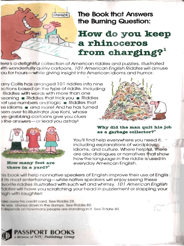 101 American English Riddles-Understanding Language and Culture Through ...