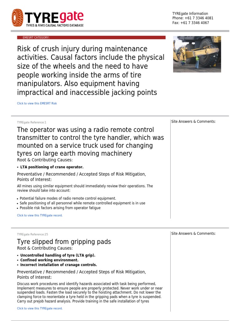 TYREgate Checklist 1 | Tire | Emergency Management