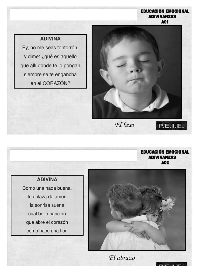 Educaci N Emocional Adivinanzas Fichas 1 A 10 Horizontales | PDF | Propiedad intelectual | Ocio