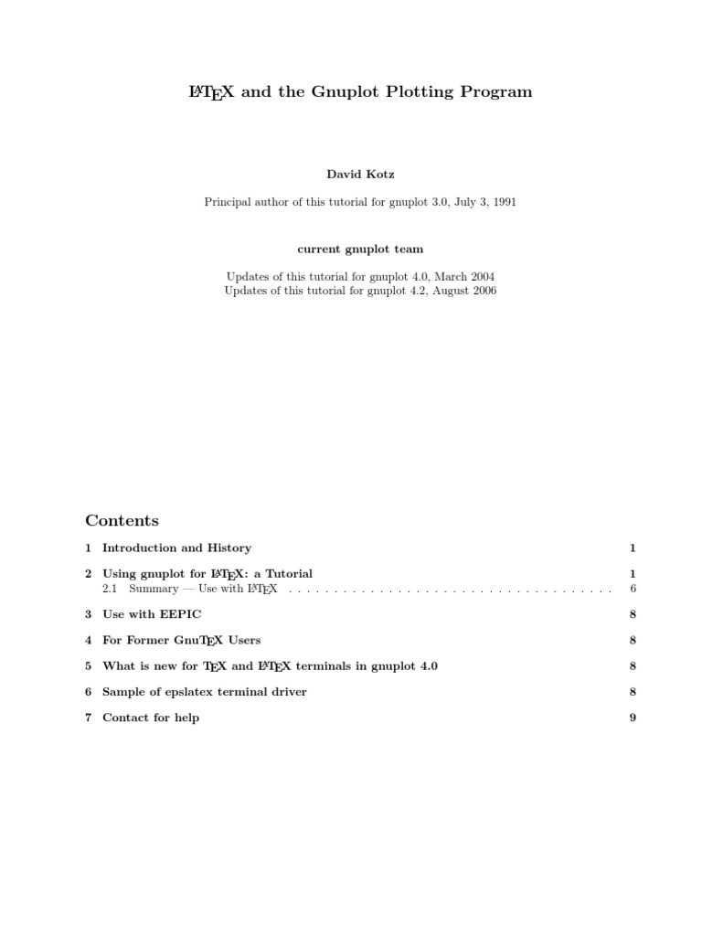 L Tex And The Gnuplot Plotting Program Download Free Pdf Te X Input Output