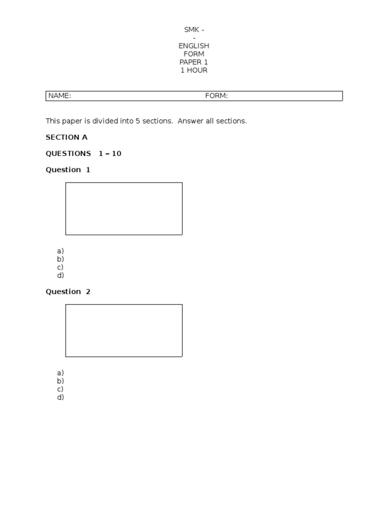 PMR English Exam Format Guide | PDF | Linguistics | Semiotics