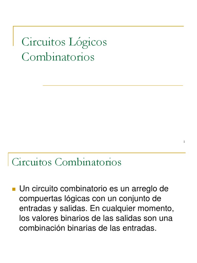 Circuitos Combinatorios | PDF | Poco | Electrónica digital