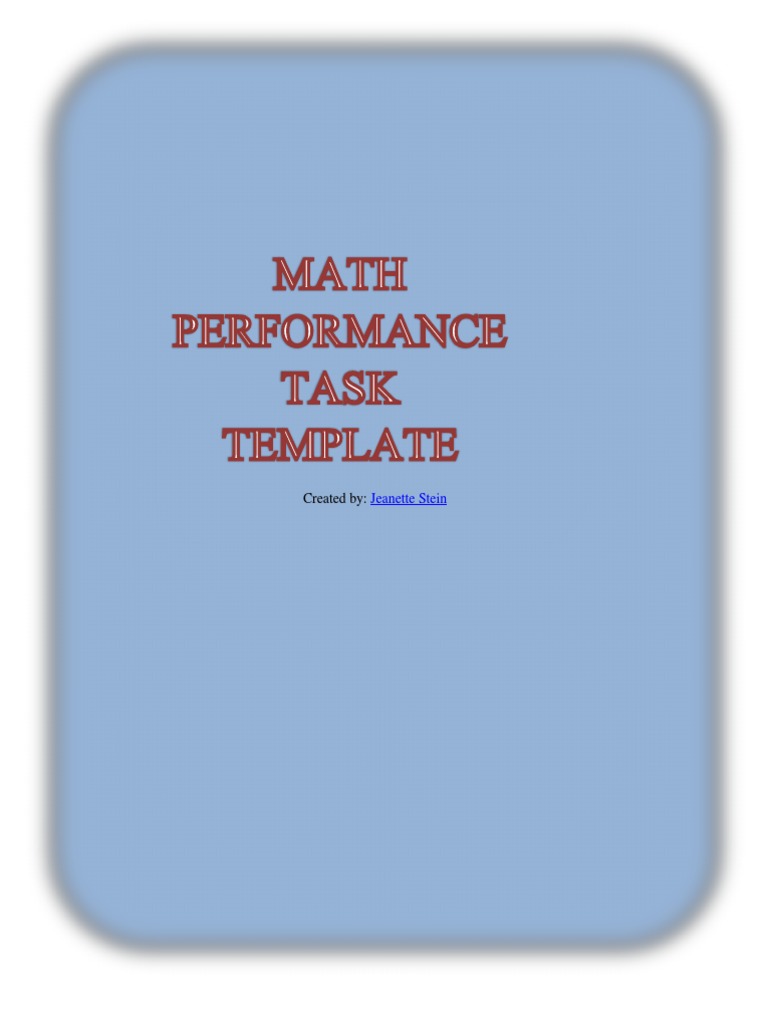 Performance Task Template