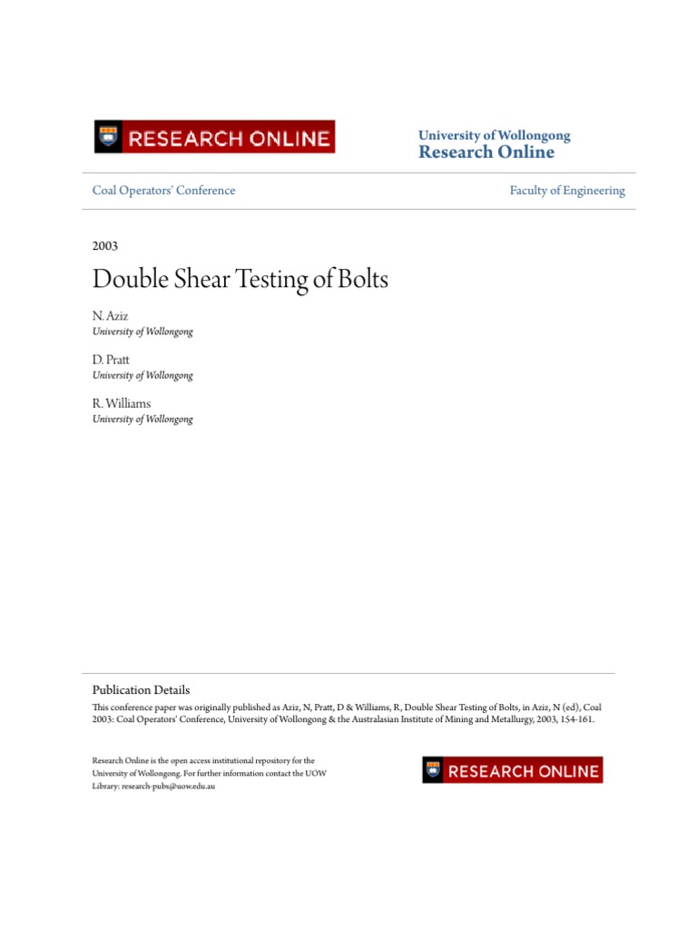 Double Shear Testing of Bolts | PDF | Screw | Yield (Engineering)