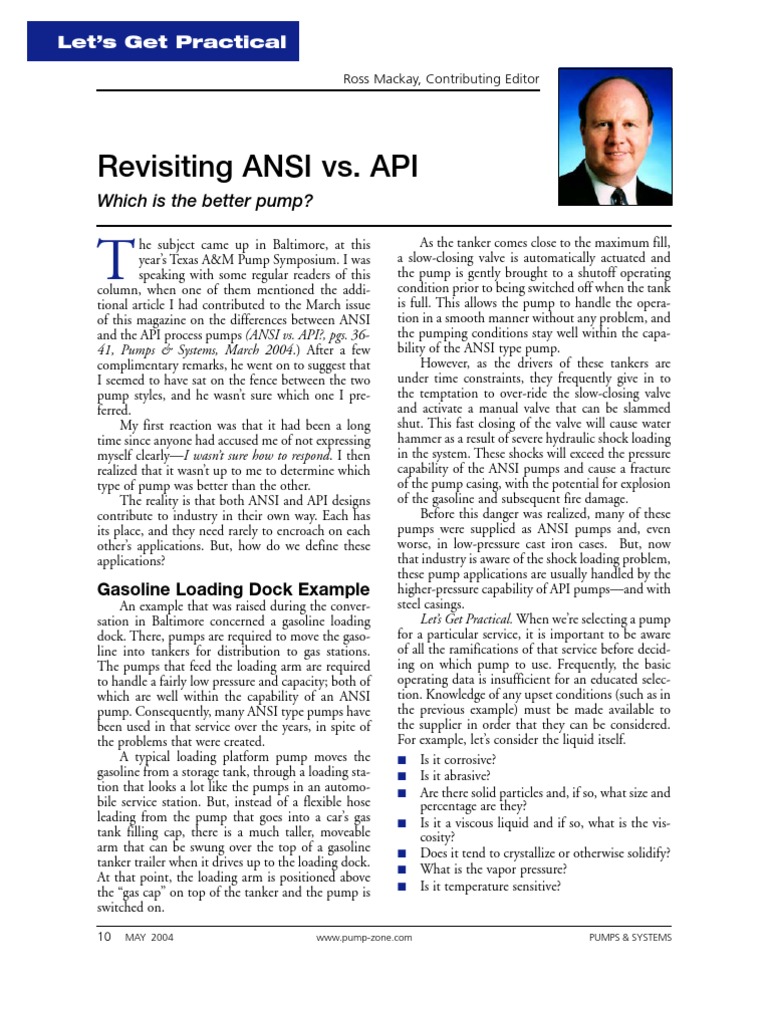 ANSI Vs API | PDF | Pump | Valve
