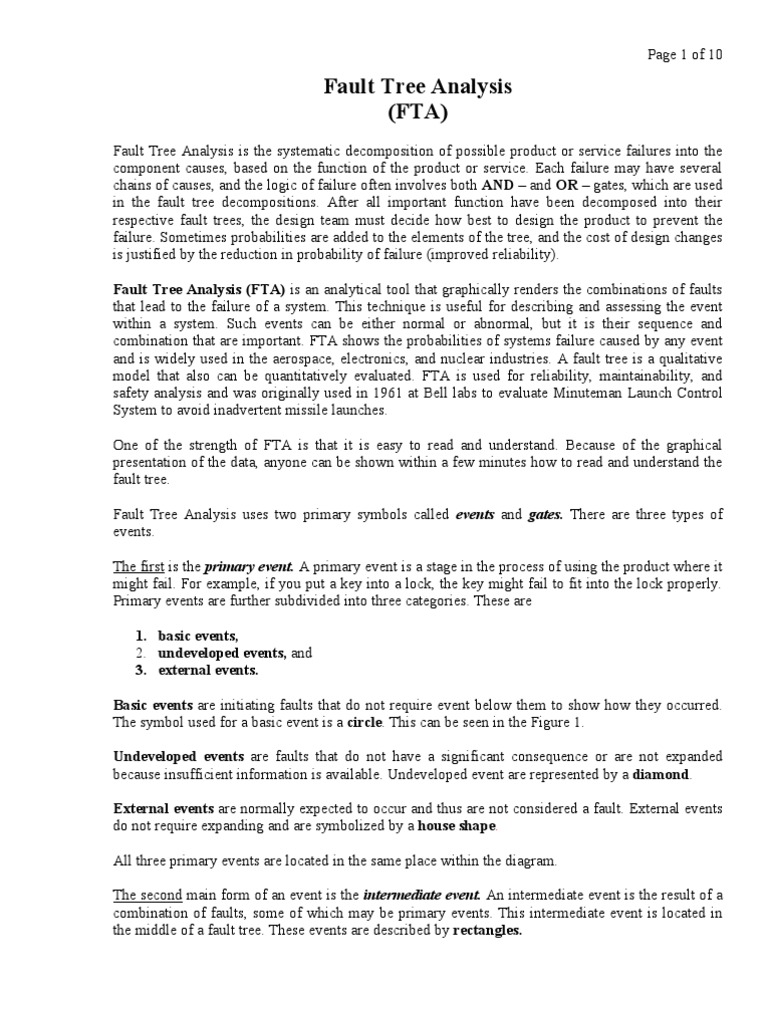 Fault Tree Analysis | PDF | Electrical Engineering | Computing And Information Technology