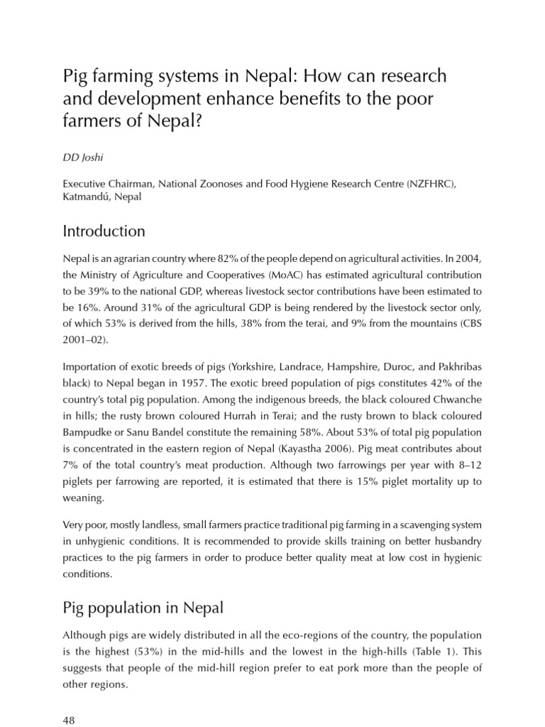 Pig Research in Nepal | PDF | Domestic Pig | Agriculture