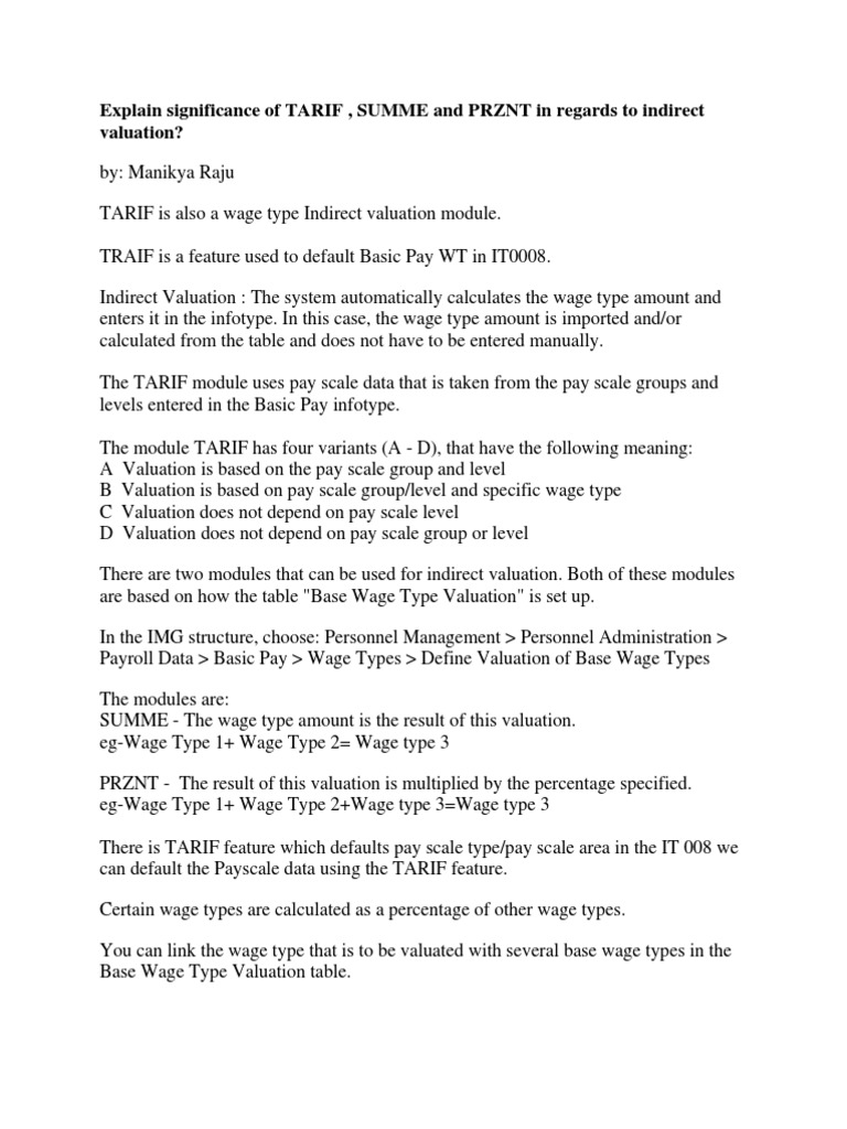 SAP - HR - Payroll Question | PDF | Wage | Valuation (Finance)