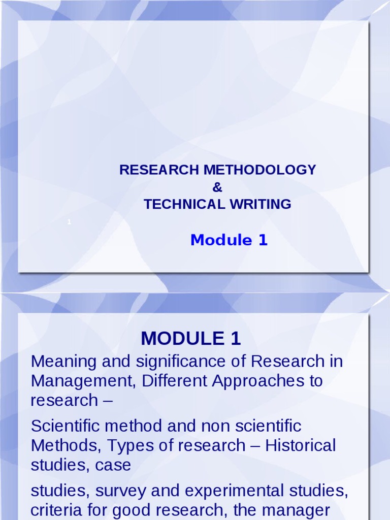 Module 1 RM | PDF | Scientific Method | Survey Methodology