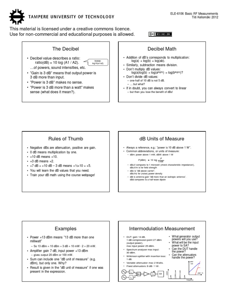 The Decibel Decibel Math | PDF | Decibel | Waves