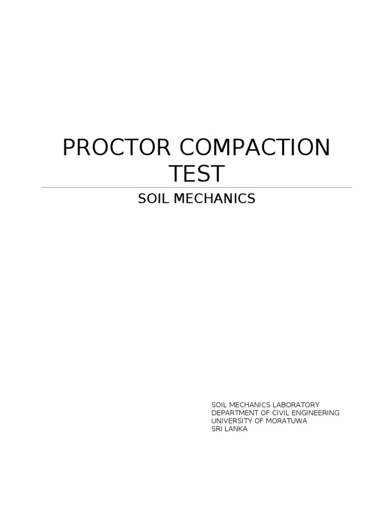 Proctor Compaction Test | PDF