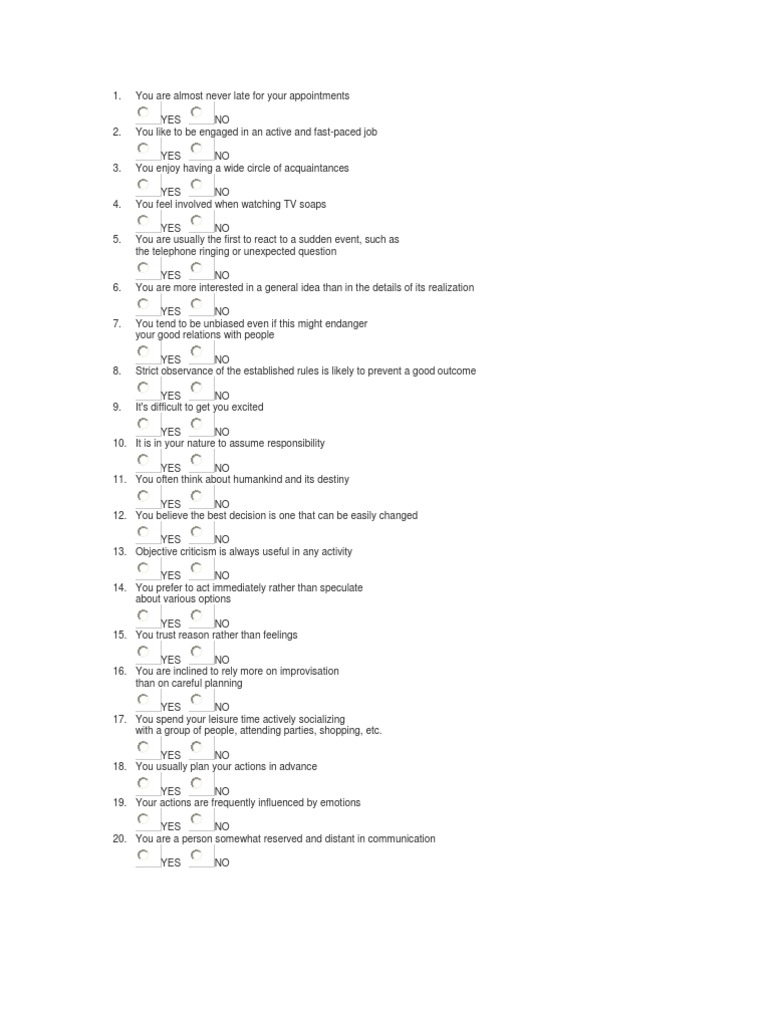 MBTI Questions | PDF | Emotions | Empathy