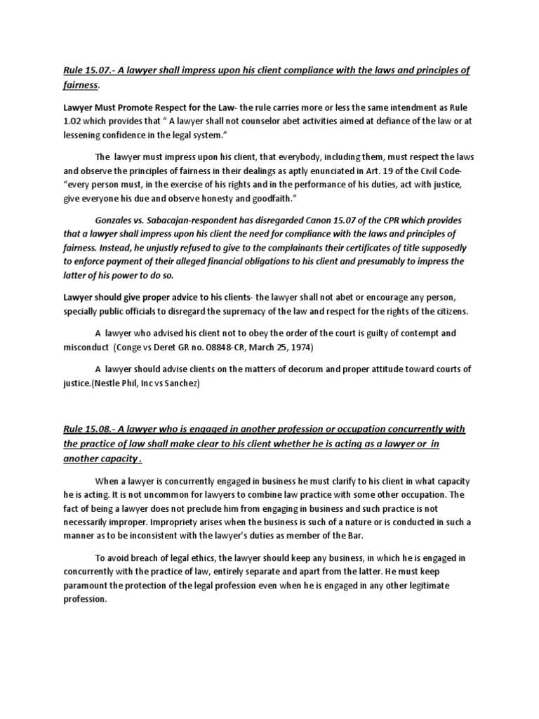 Lawyer Must Promote Respect For The Law-The Rule Carries More or Less ...