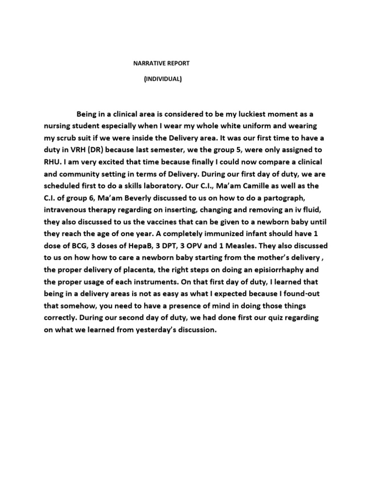 Narrative Report | PDF