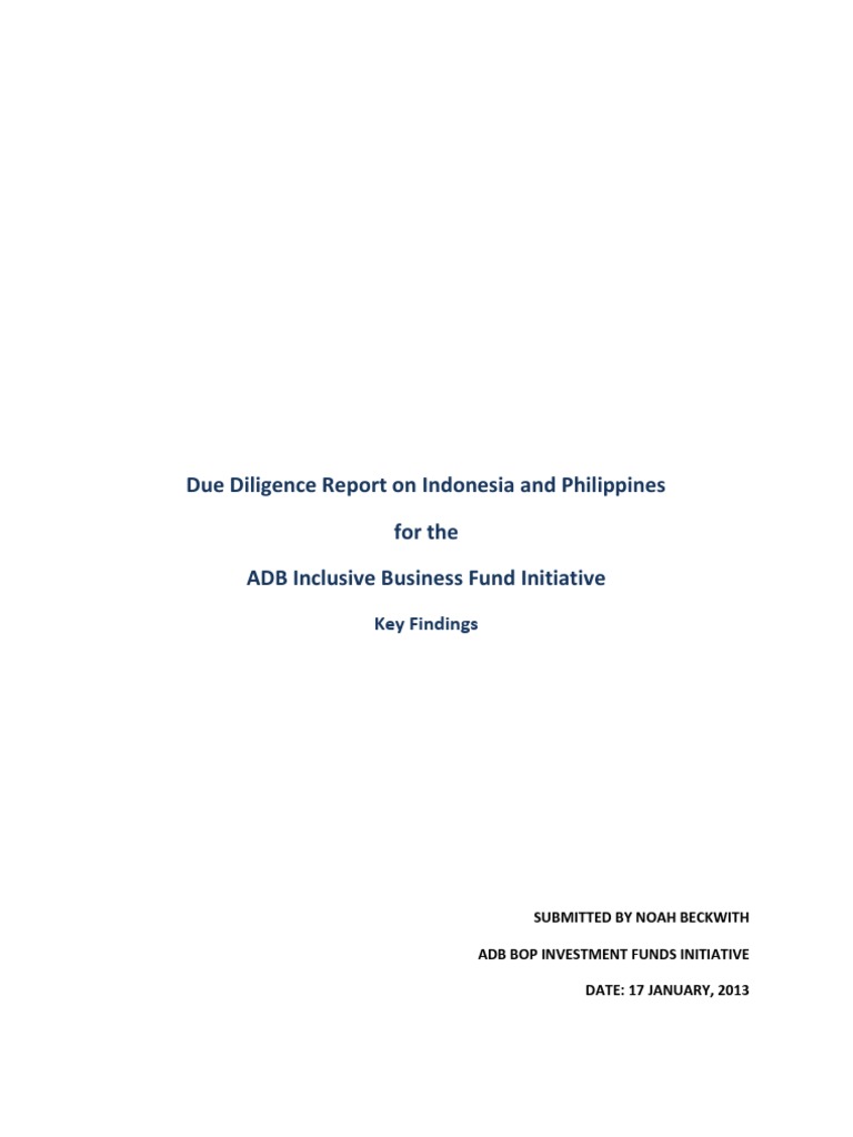 Due Diligence on Indonesia & Philippines | PDF | Small And Medium Sized ...