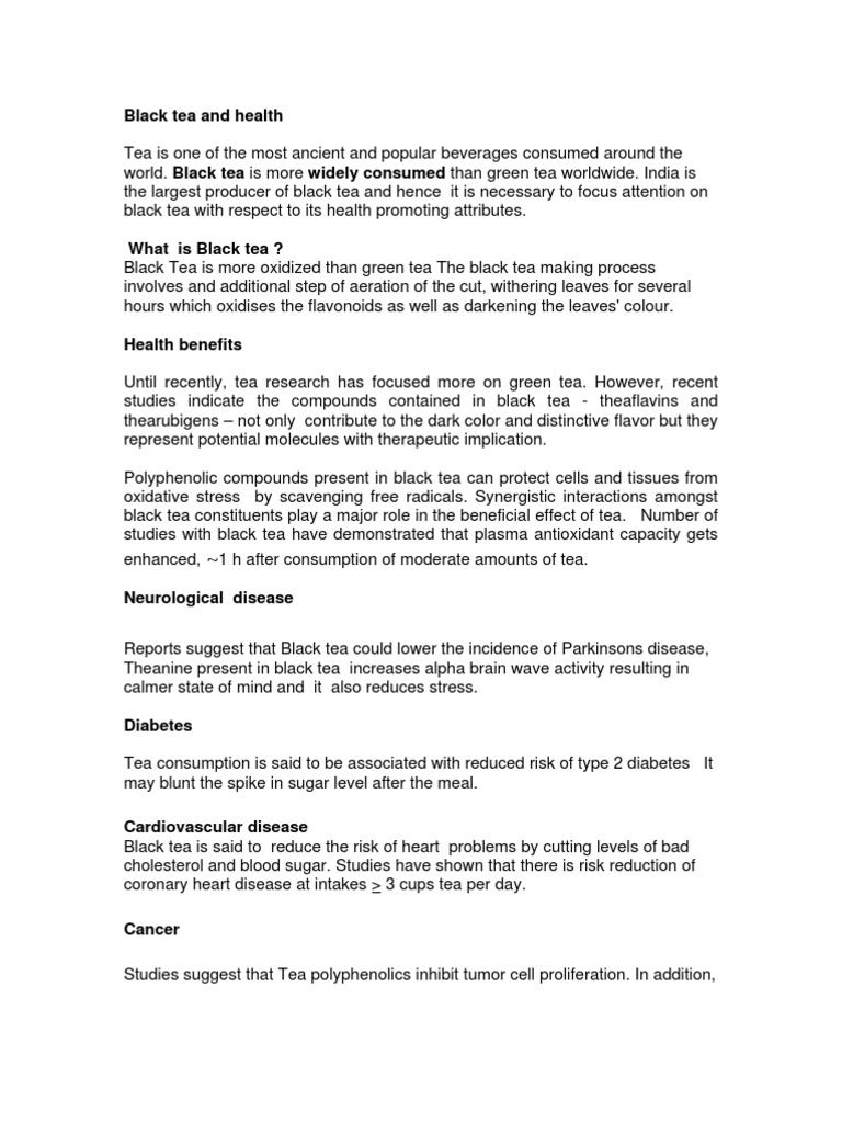 Black Tea Vs Green Tea PDF | PDF
