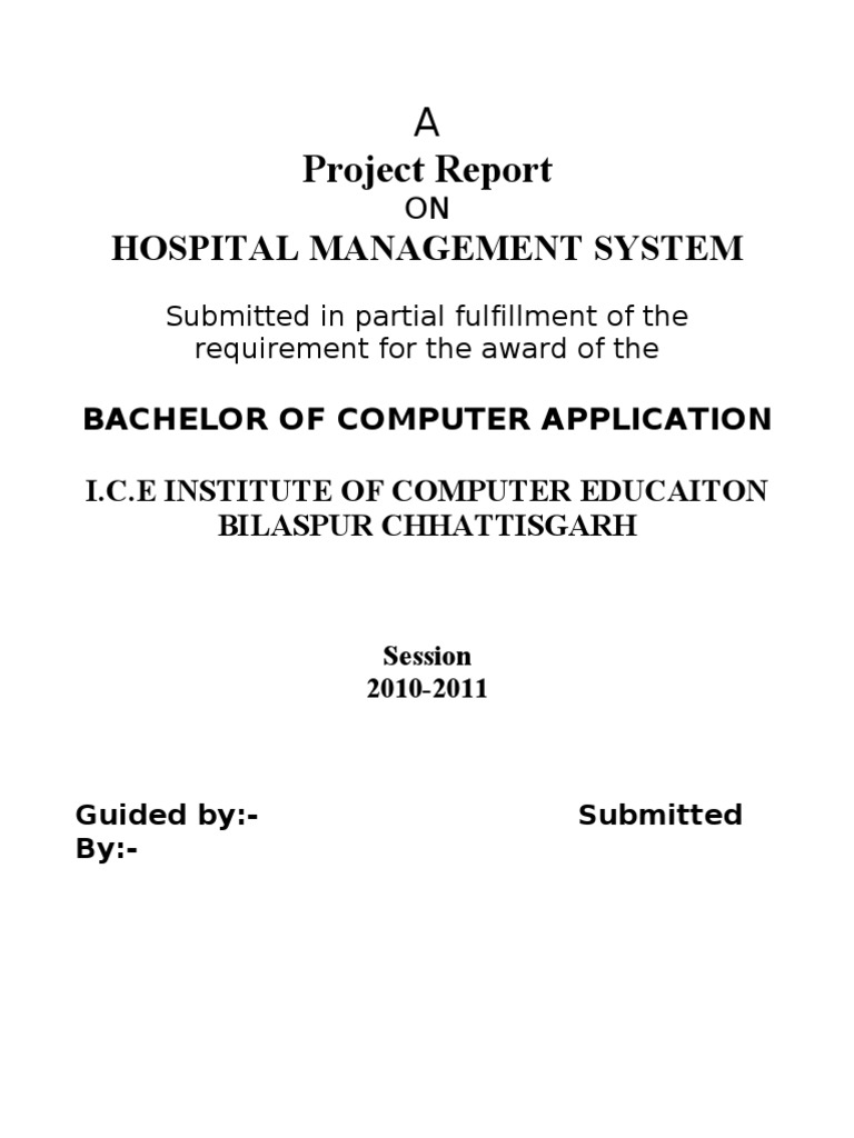 Project Report: Hospital Management System | PDF | C++ | C (Programming ...