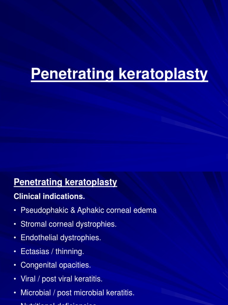 Overview of Penetrating Keratoplasty | PDF | Cornea | Human Eye