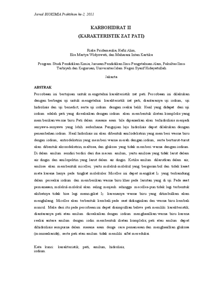 Jurnal BIOKIMIA Praktikum Ke-2 | PDF | Memasak, Makanan, & Anggur