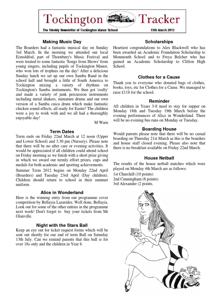 Tockington Tracker 15-03-13 | PDF | Leisure | Entertainment (General)
