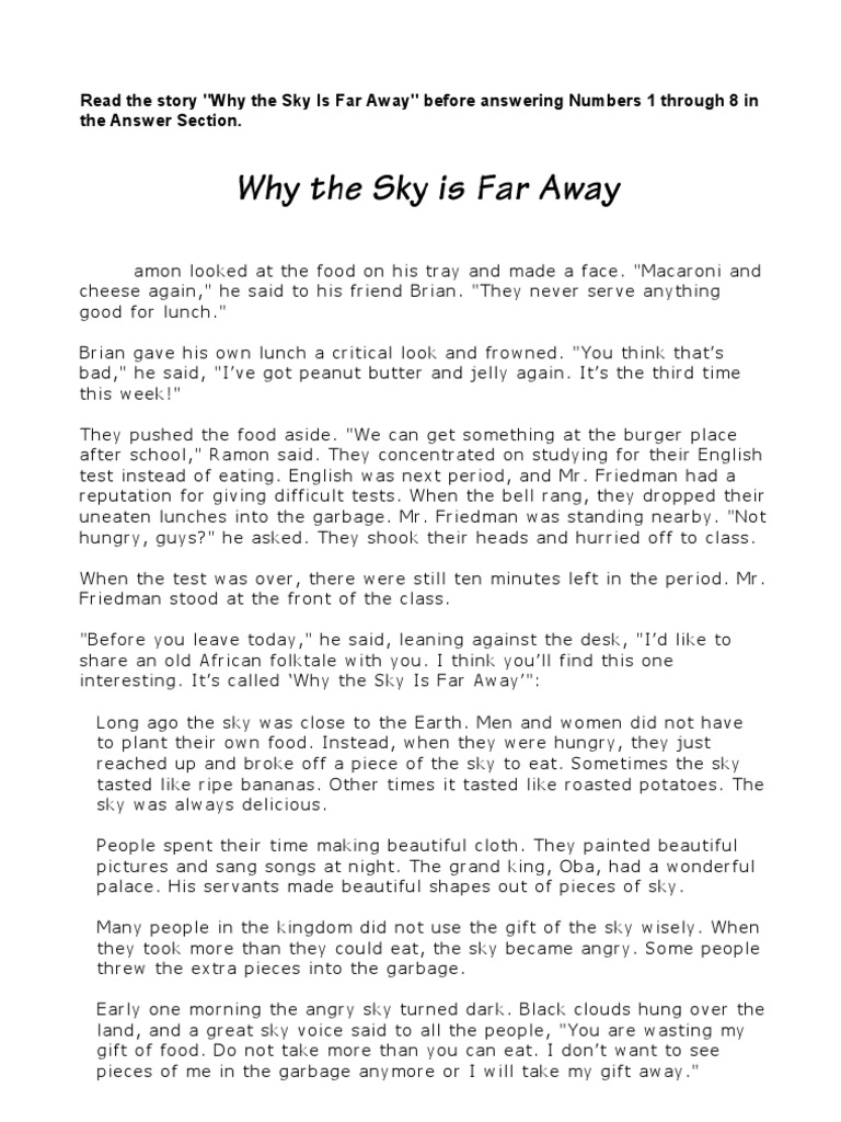 Why The Sky Is Far Away | PDF
