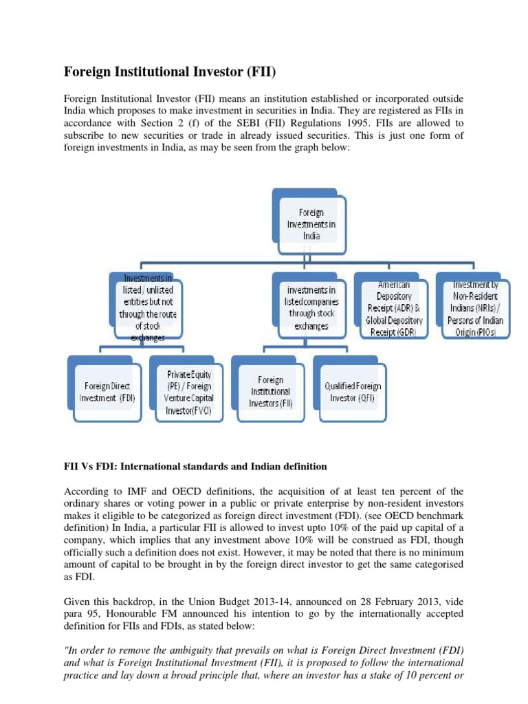 Foreign Institutional Investor | PDF | Securities (Finance) | Foreign ...