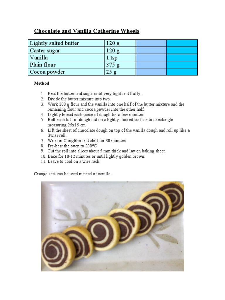 Chocolate Vanilla Catherine Wheels | PDF | Cooking, Food & Wine | Home ...
