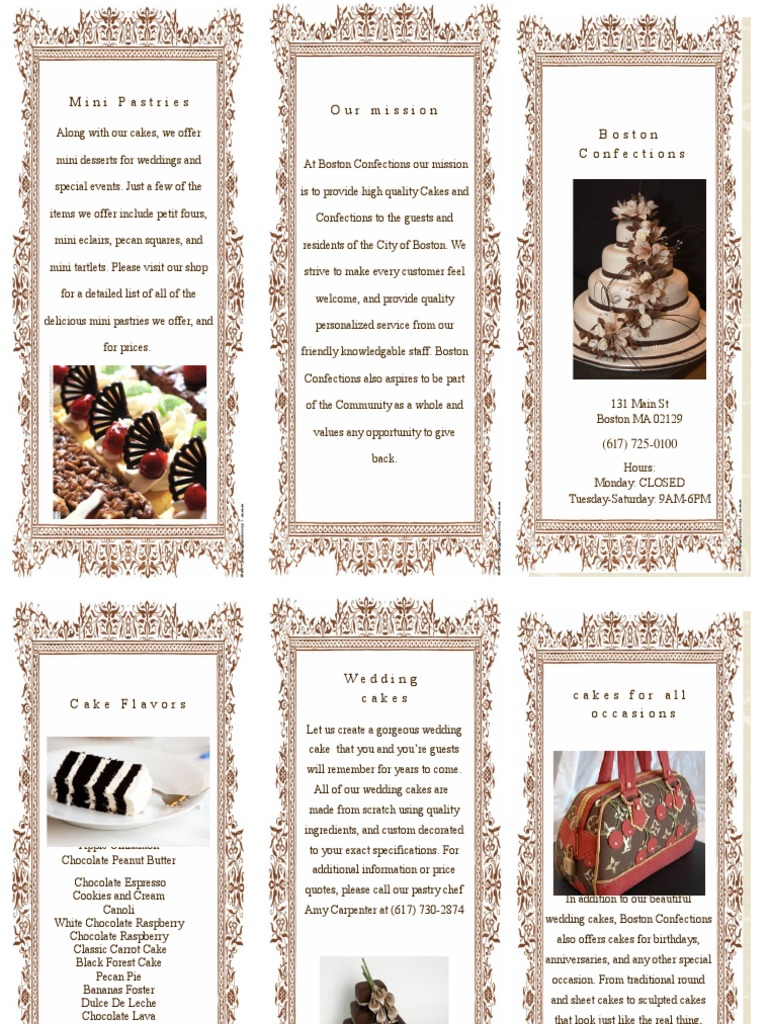 Bakery Pamphlet | PDF | Cakes | Desserts